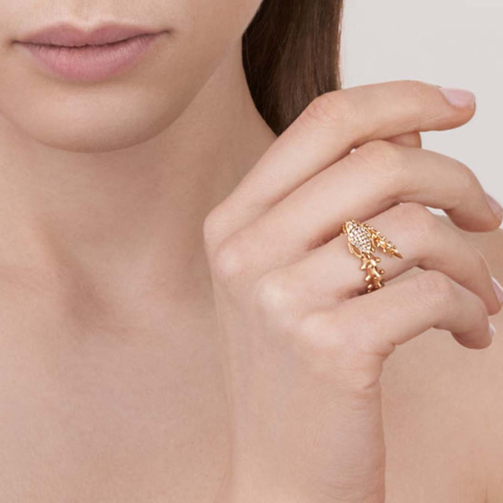 Shaun Leane Serpent Trace Yellow Gold Vermeil Diamond Ring